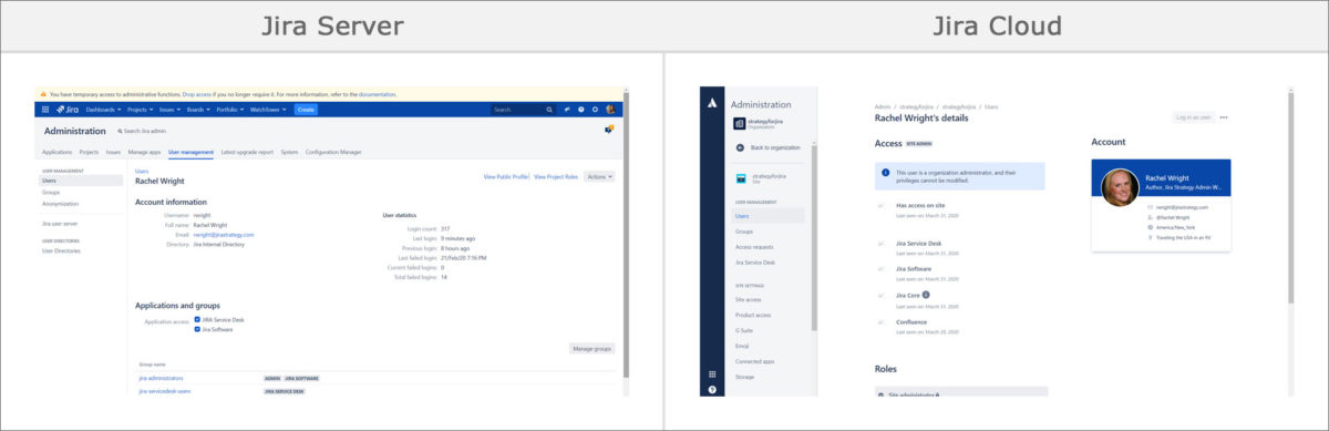 Jira Server vs Jira Cloud Interface Comparison - Strategy for Jira® Jira Server vs Jira Cloud Interface Comparison - Strategy for Jira®