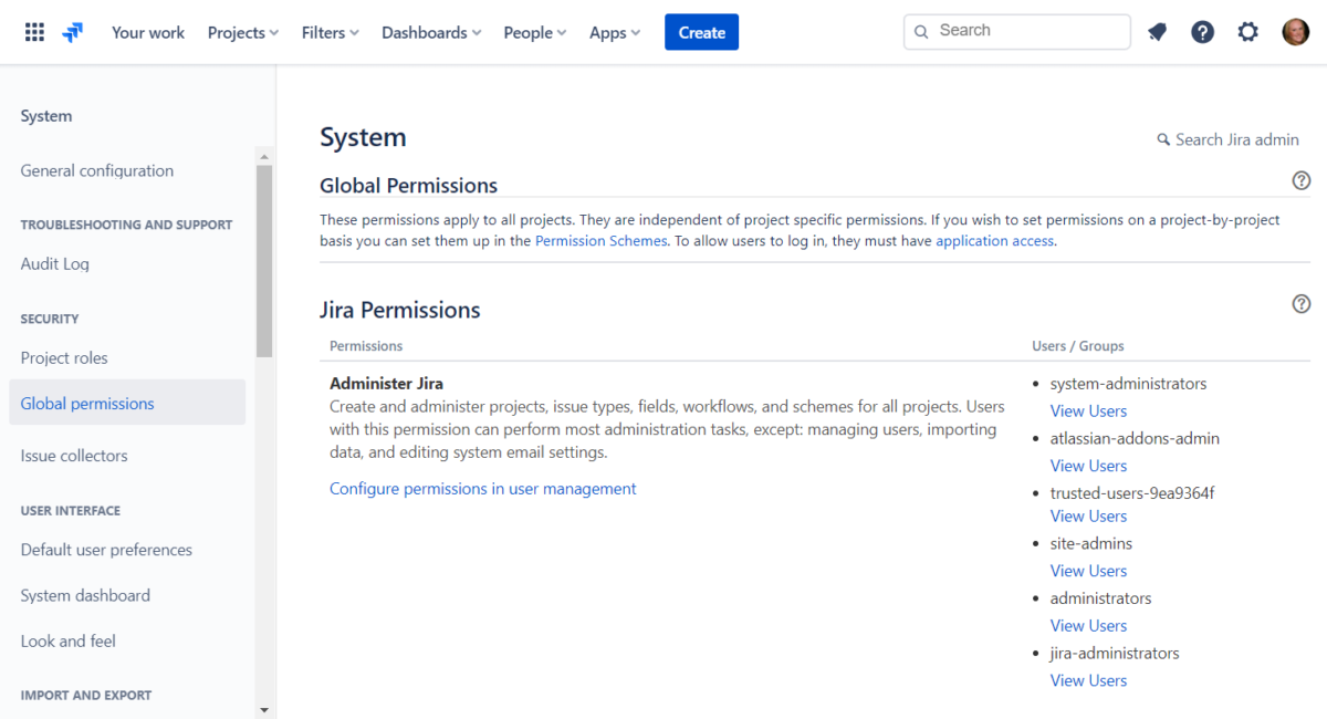 Default Jira Global Permissions - Strategy for Jira®