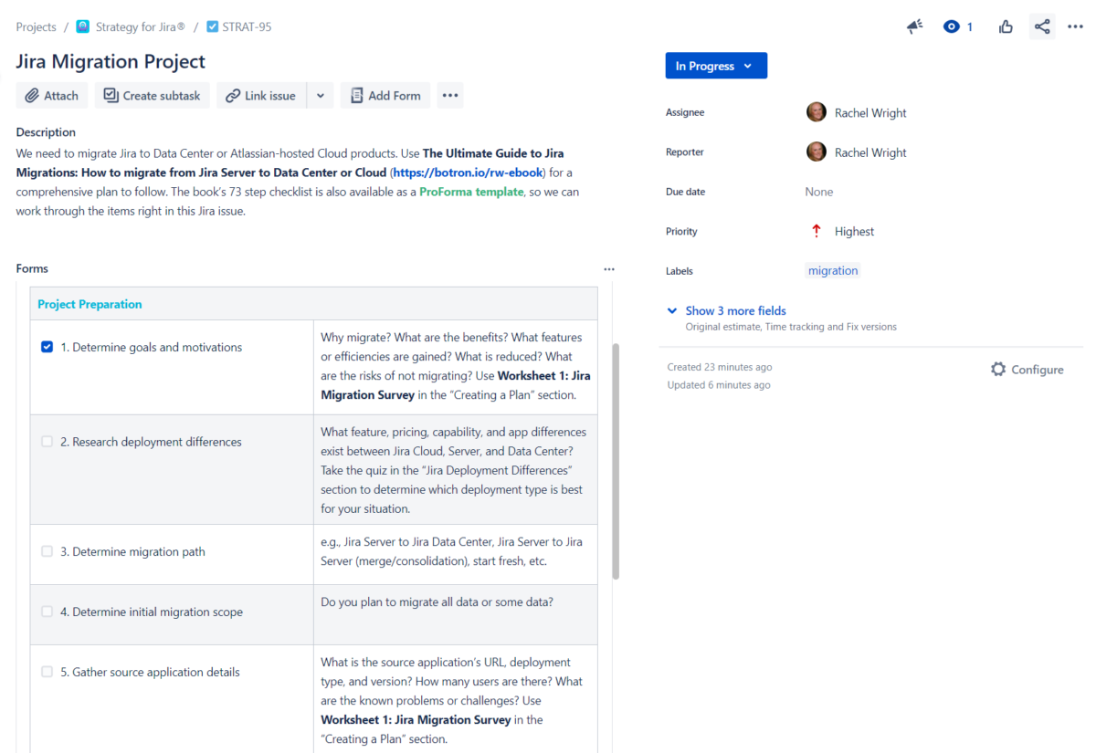 Track Your Jira Migration in Jira - Strategy for Jira®