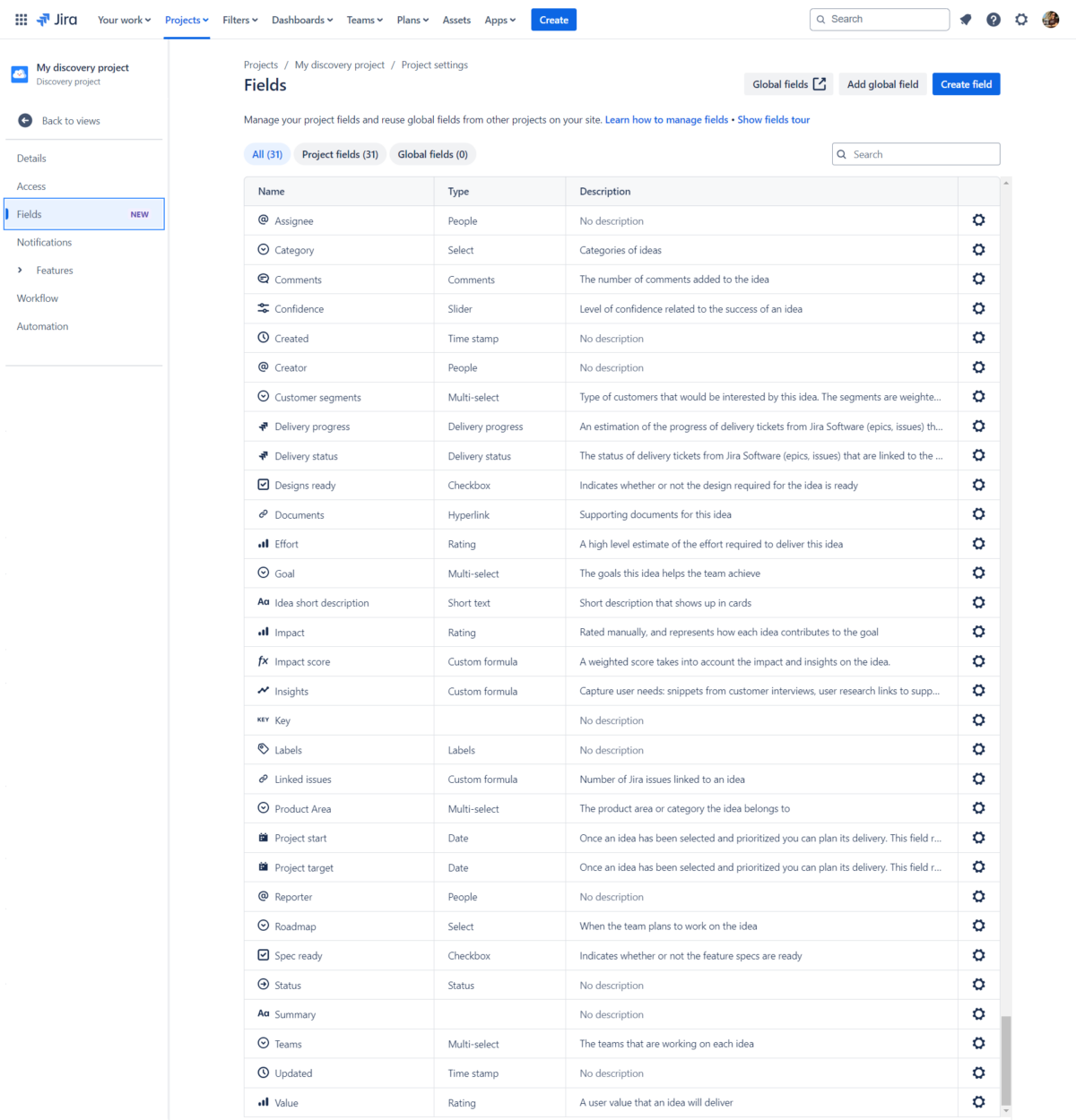 Settings Created for Jira Product Discovery Projects - Not What I Expected - Strategy for Jira®
